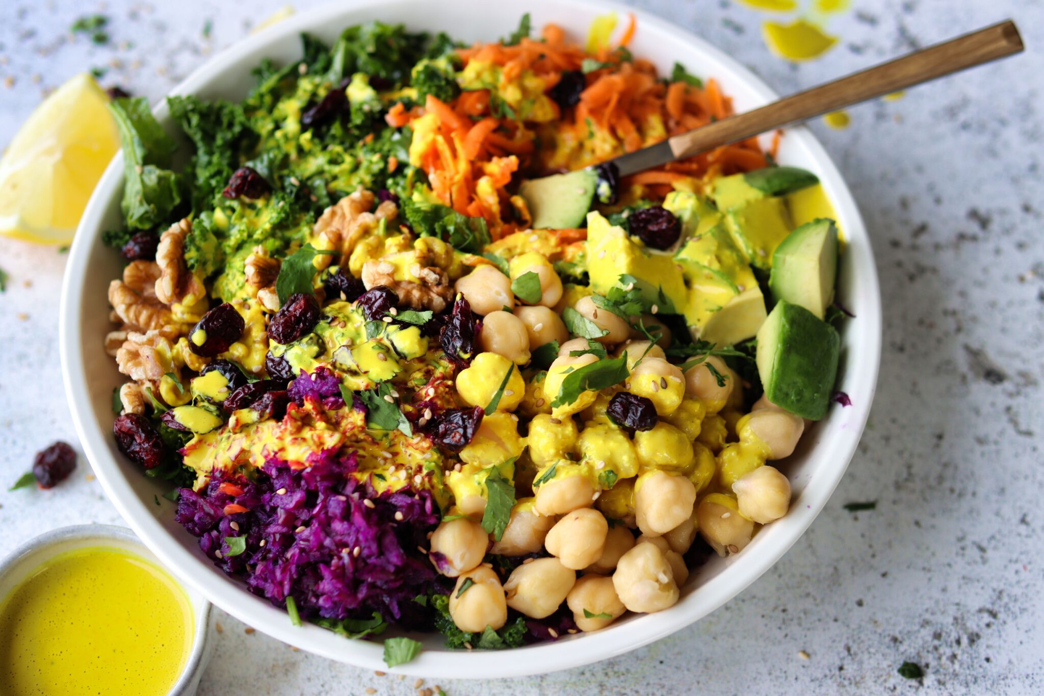 Anti-Inflammatory Salad with Golden Tahini Dressing - She likes greens